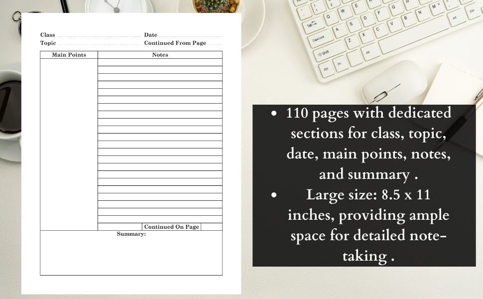 Amazon.com: Cornell Notes Notebook: Efficient Note-Taking System for ...