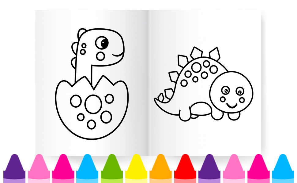 My First Dinosaur Colouring Book for 1-3 Years Old: Fun Children's ...