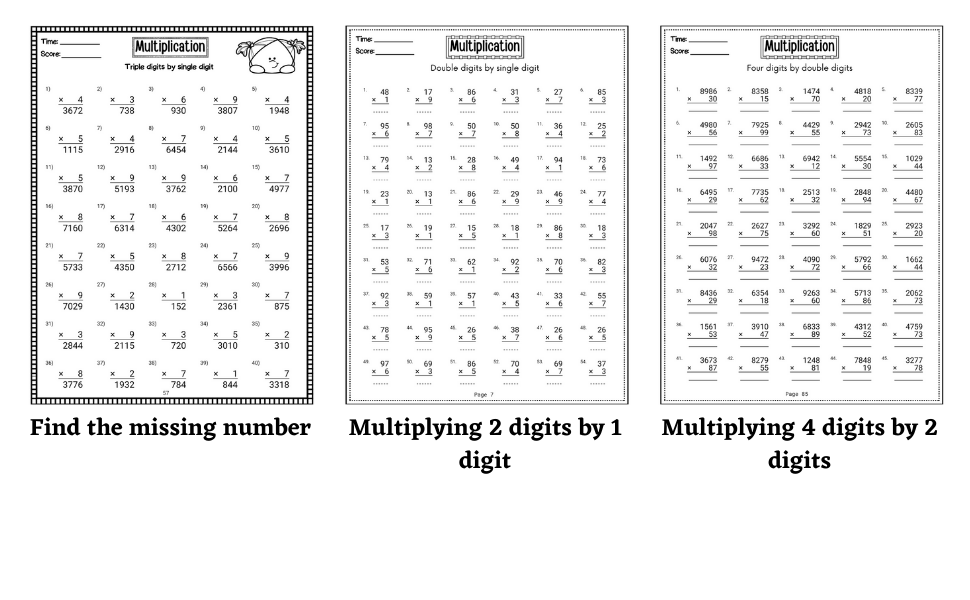 Multiplication Workbook Grade 5: Multiplication Workbook Practice, 1 ...