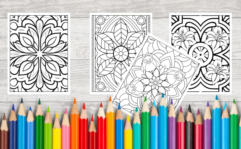 Amazon.com: Mindful Pattern Large Print Adult Coloring Book For Women ...