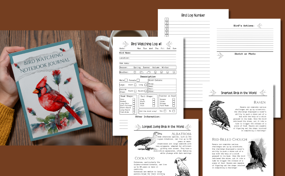 Bird Watching Notebook Journal: Pocket-Size Log Book for Beginners and Advanced Birders, Nature ...