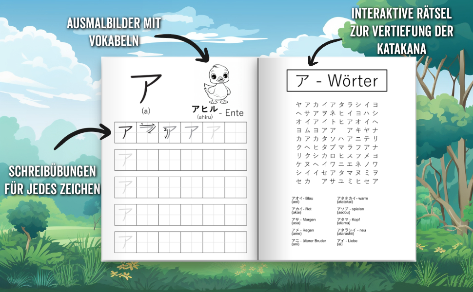Katakana Für Kinder: Spielend Japanisch lernen mit Schreibübungen, Rätseln und Ausmalbildern ...