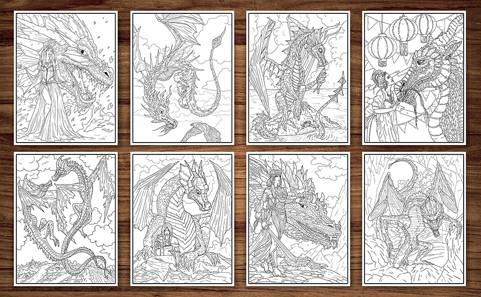 Amazon.com: Dragons Coloring Book for Adults: A Magical Adventure with Majestic Fantasy ...