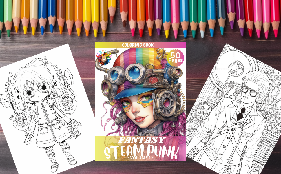 Amazon.com: Fantasy Steampunk Coloring Book: Embark on a Captivating ...