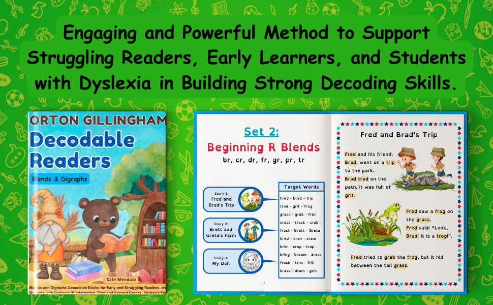 Orton Gillingham Decodable Readers: Blends and Digraphs Decodable Books ...