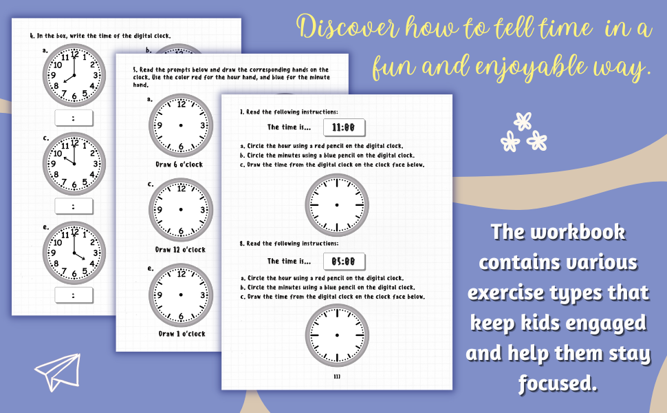 Telling Time Workbook for Kids: An Introduction to Telling Time with ...