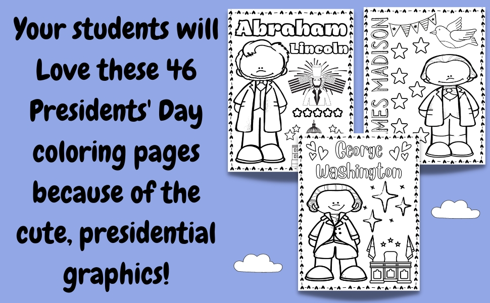 American Presidents Coloring Book: Unated State presidents, President's ...