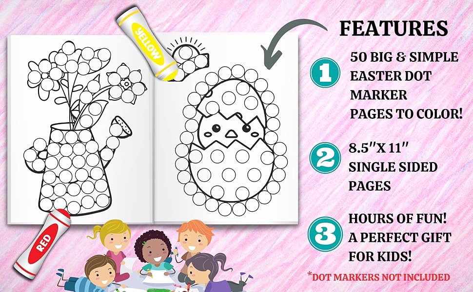 Easter Dot Marker Activity Book for Kids Ages 2+: 50 Easy Coloring ...