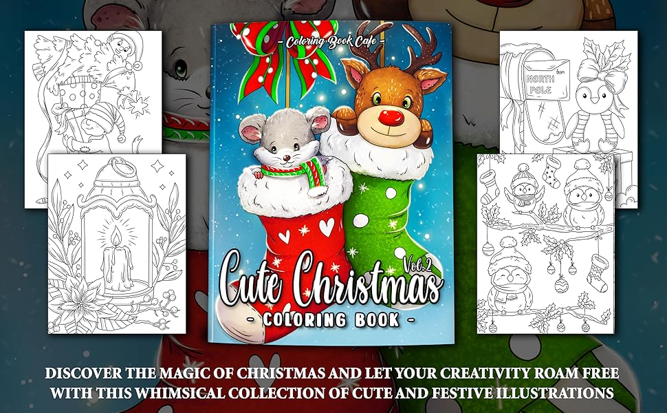 Amazon.com: Cute Christmas: A Christmas Coloring Book for Adults and ...