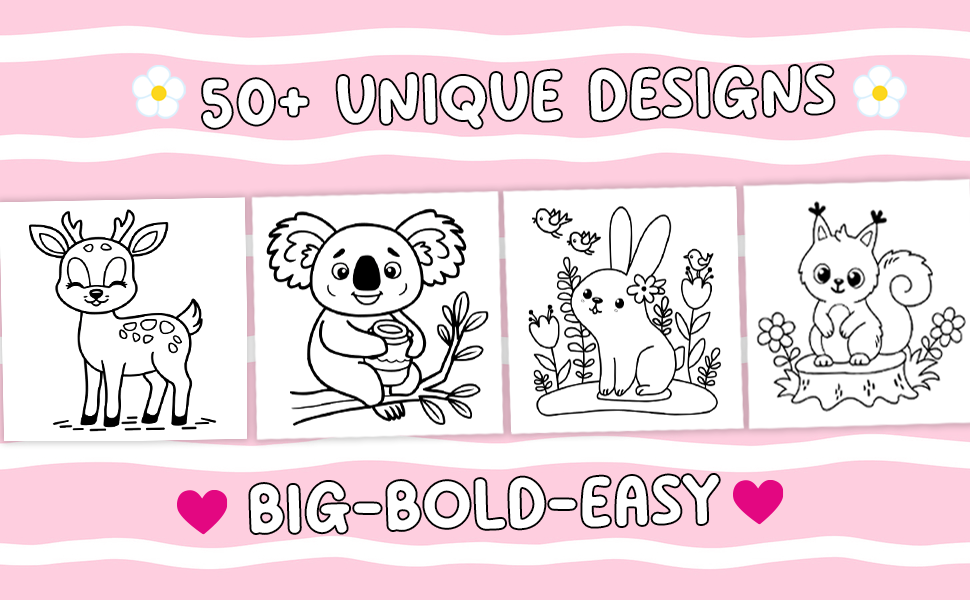 Amazon.com: Bold and Easy Animals: Coloring Book for Adults and Kids ...