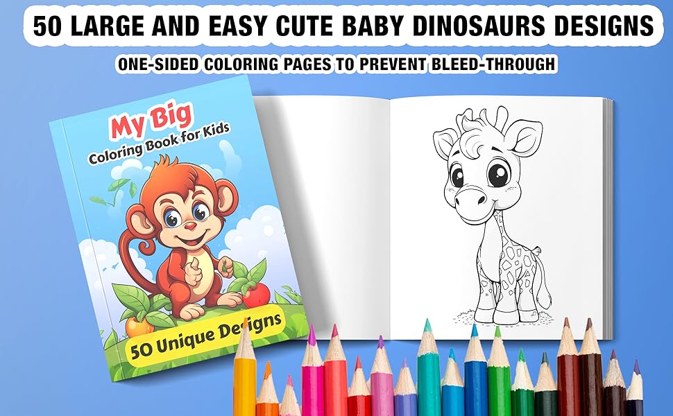 My Big Coloring Book for Kids: 50 Jumbo Fun And Easy Coloring Pages in ...