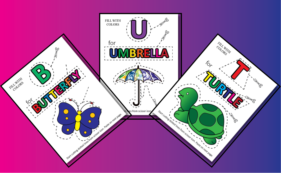 Cut and Glue Activity Book: Scissor Skills for Kids Age 4-8: Mazhar, Farrukh: 9798858167600 ...