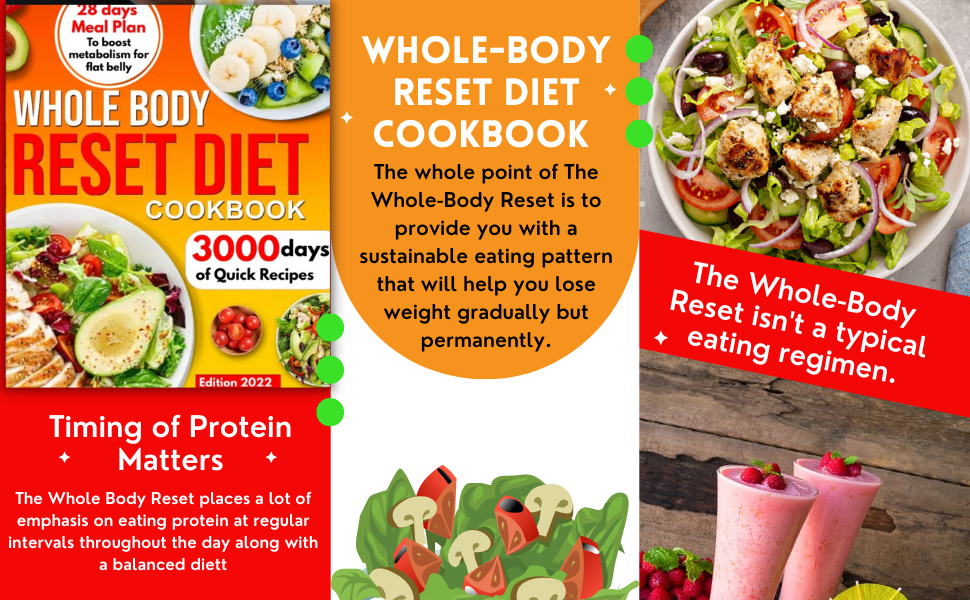 Whole Body Reset Diet Cookbook: 3000 days of Quick and delicious recipes with 28 days Meal Plan ...
