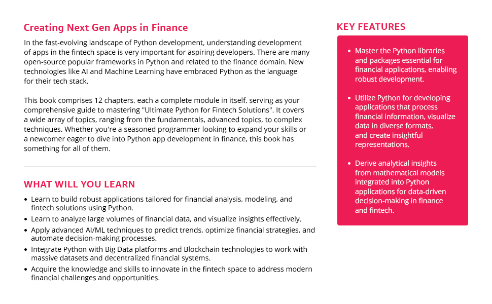 Ultimate Python for Fintech Solutions: Build Modern Financial ...