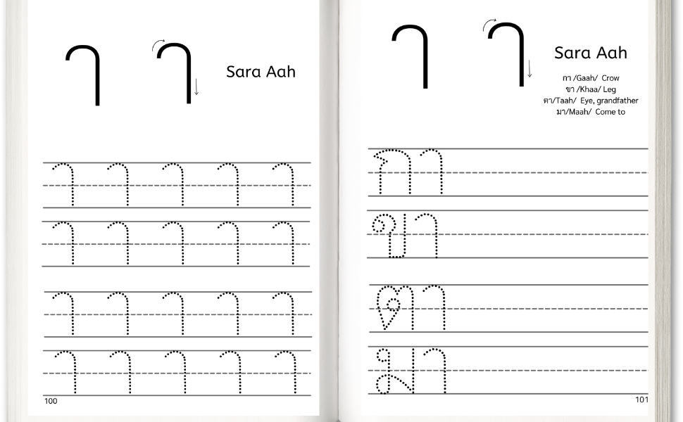 Thai Alphabet 101 A Complete Guide To Thai Handwriting Thai Letter Tracing Practice Workbook