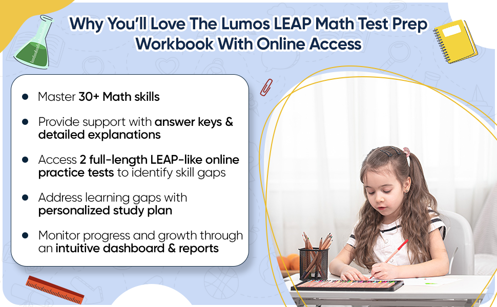 LEAP Test Prep: 4th Grade Math Practice Workbook and Full-length Online ...