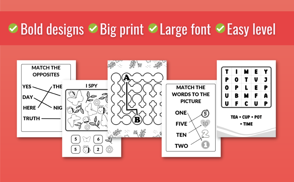 Brain Activity Workbook For Alzheimer & Seniors: Easy and Relaxing Memory Activity Book For ...