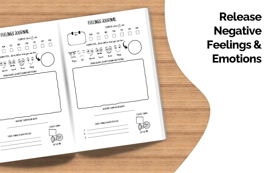 Feelings Journal for Kids: Daily Mood and Emotions Tracking Diary for ...