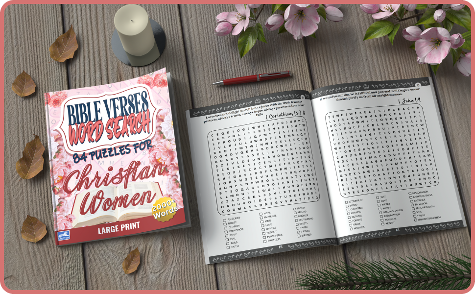 Bible Verses Word Search Puzzles For Christian Women Large Print ...