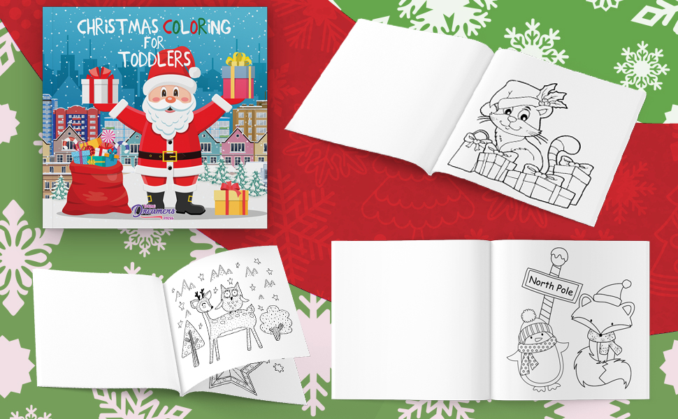 Christmas Coloring for Toddlers: Coloring Books for Kids Ages 2-4, 4-8 ...
