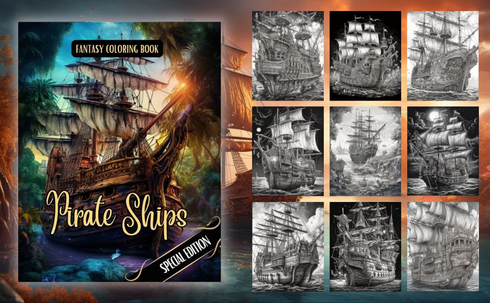 Fantasy Coloring Book Pirate Ships Special Edition: For Men and Women ...