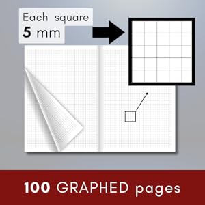 Squared Paper Notebook 5mm squares | A4 Large Size 8.5'' x 11.70'' for ...