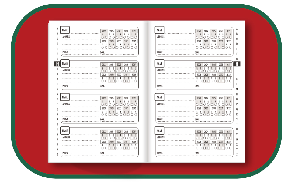 Christmas Card Address Book: Ten-Year... by Journals, Johnsons