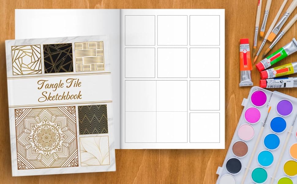 Amazon.com: Tangle Tile Sketchbook: Blank Squares for Drawing Tangles, Doodles & Zentangle ...