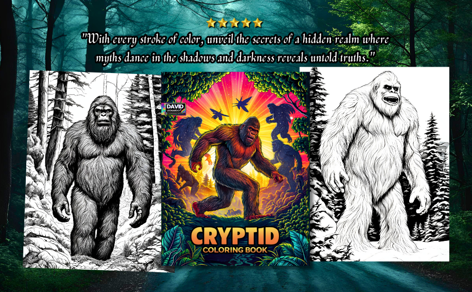 Cryptid Coloring Book: A Relaxing Cryptozoology Coloring Book of Mythological Creatures and ...