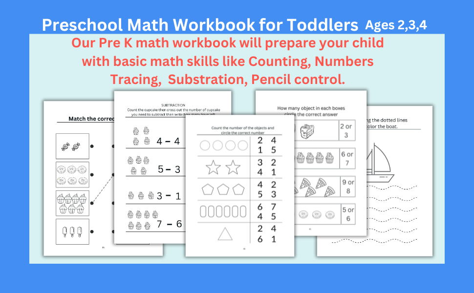 Amazon.com: Preschool Math Workbook for Toddlers: Basic Math Learning ...
