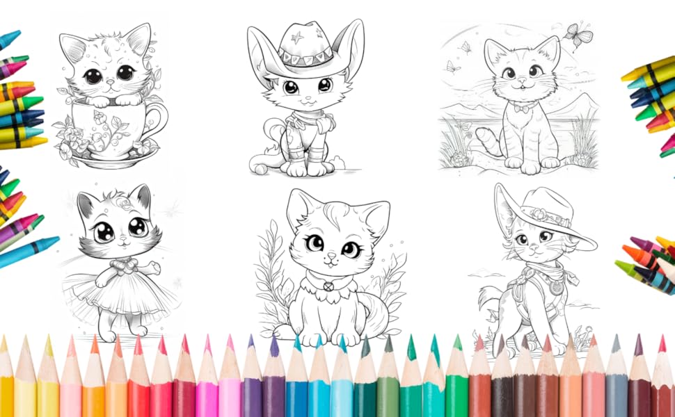 Cute Cats Coloring Book Volume 2: Awesome and Adorable Cute Cats ...