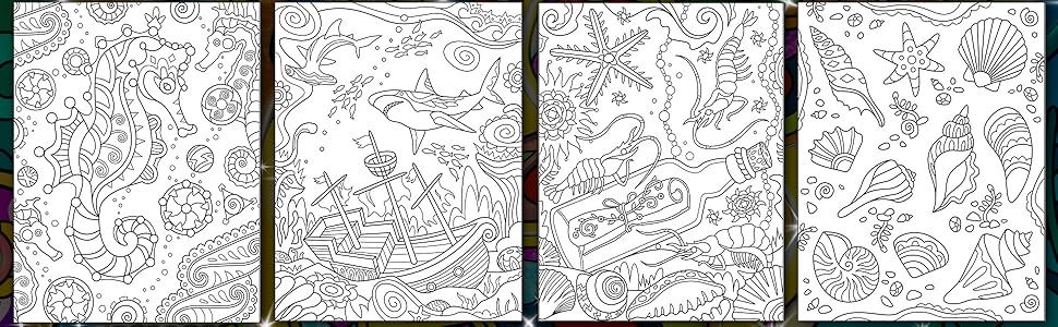 Amazon.com: Ocean Wonders Coloring Book for Adults: Featuring Fun and ...