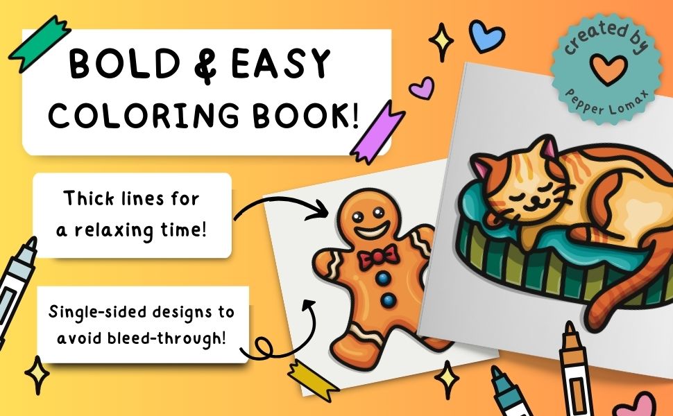 Amazon.com: Cozy Bold and Easy Coloring Book: 50 Charmingly Simple Hand ...