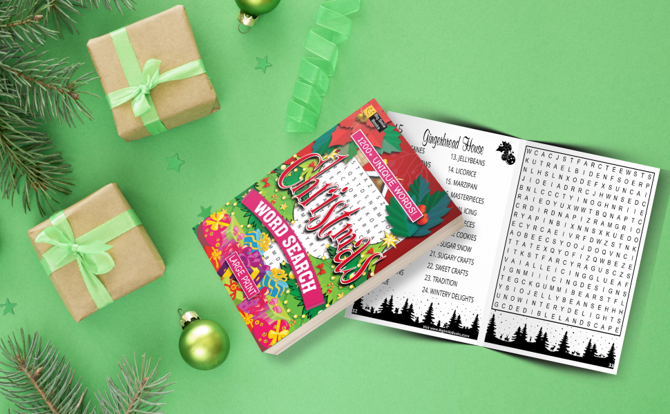 Large Print 1200+ Words Christmas Word Search: Christmas Themed Word ...
