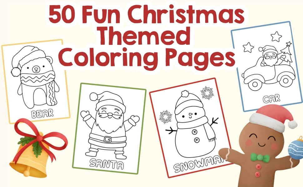 Christmas Coloring Book for Toddlers: Big, Easy and Cute Designs for ...