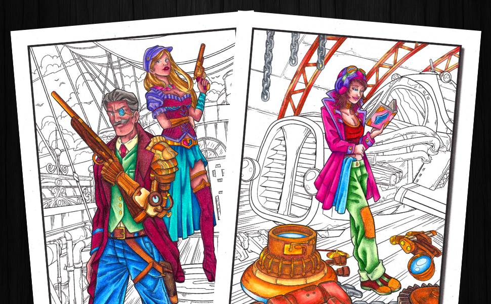 Amazon.com: Steampunk Coloring Book: For Adults with Retro Women ...