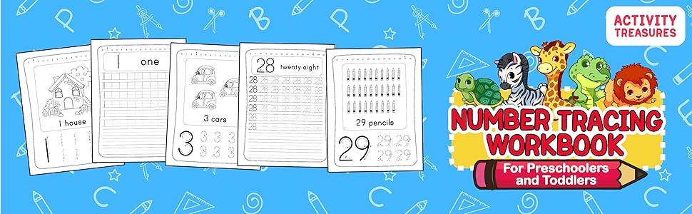 Number Tracing Workbook For Preschoolers And Toddlers: A Fun Number ...