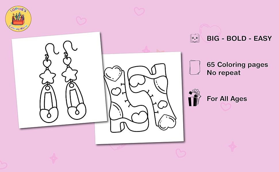 Amazon.com: Cute & Trendy: Coloring Book for Kids and Adults, Easy and ...