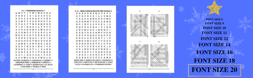 Extra Large Print CHRISTMAS Word Search Puzzle: Giant Size Font 20 ...
