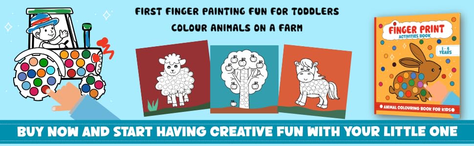Finger Print Activities Book | Animal Colouring Book for Kids: Funny ...