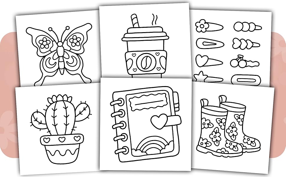 Amazon.com: 100 Cute & Groovy: Bold and Easy Coloring Book for Adults ...