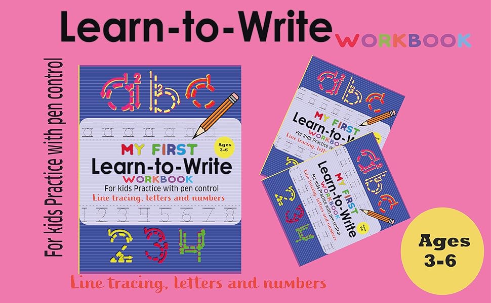 My First Lear-To-Write Workbook For kids: Practice Ages 3-6, Line ...
