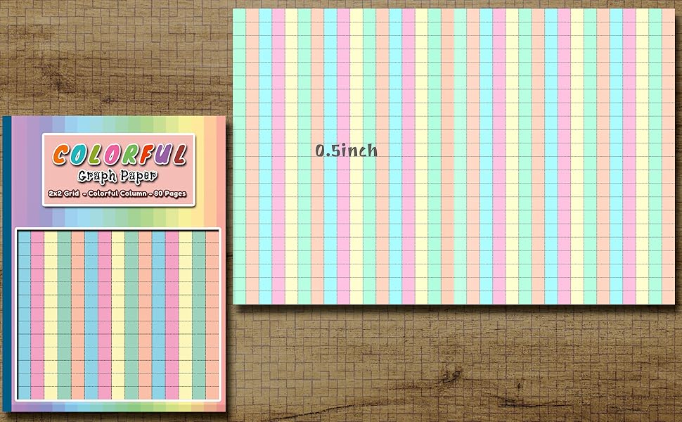 Colorful Graph Paper: Math Graph Paper Composition Notebook for Kids ...