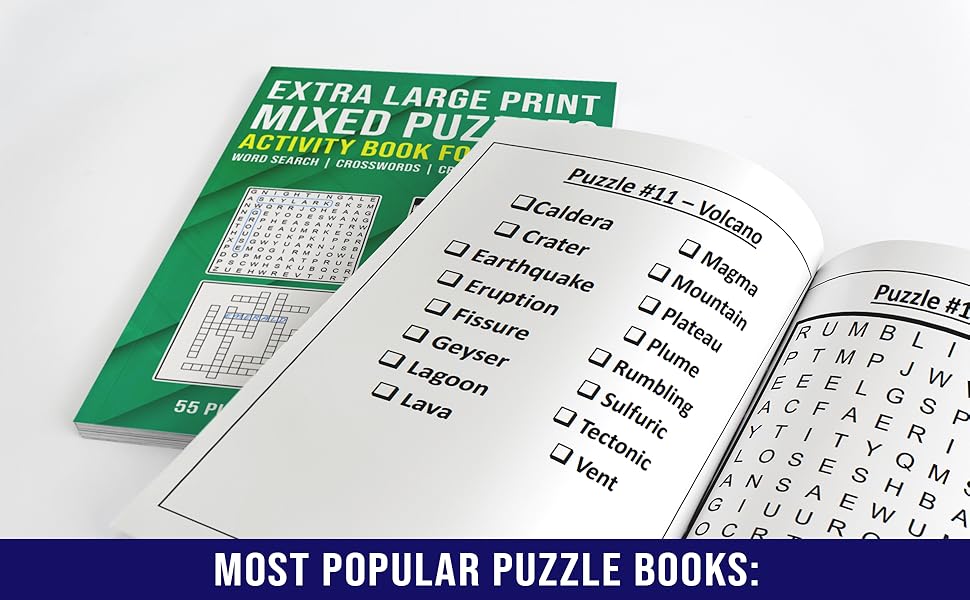 Extra Large Print Mixed Puzzles Activity Book for Adults, Seniors and Elderly (British Themes ...