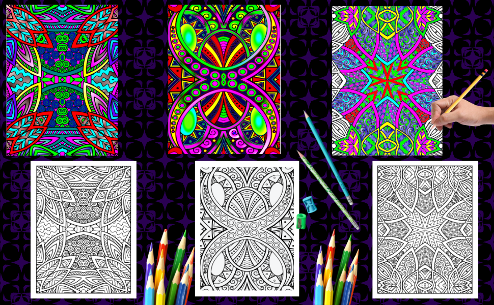 Mindful Patterns Adult Coloring Book: Stress Relieving Relaxing Patterns, Features Beautiful And ...