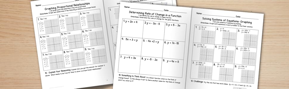 Eighth Grade Math Practice Sheets - Practice Workbook - 8th Grade ...