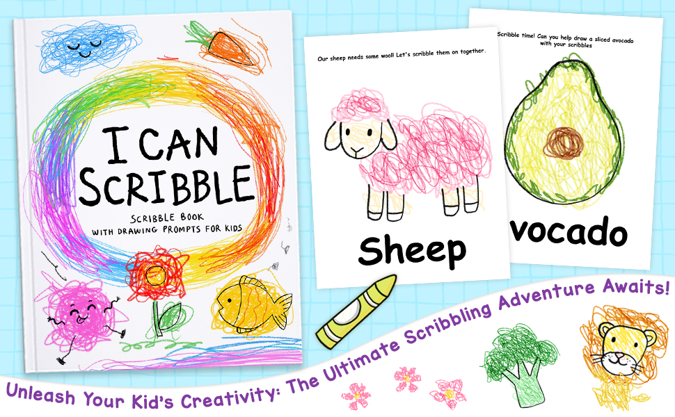 I Can Scribble: Scribbling Book with Drawing Prompts for Kids, Boys ...