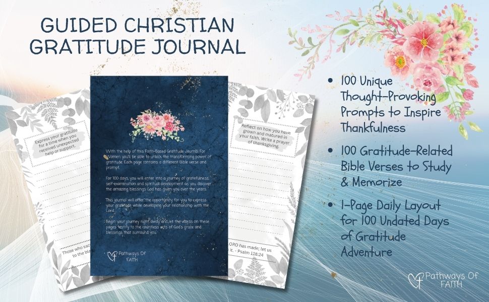 Faith-Based Gratitude Journal For Women With Bible Verses & Prompts ...