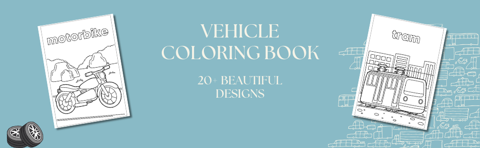 Vehicle Coloring Book: 20+ BIG Pages Full of Easy to Color Vehicles ...
