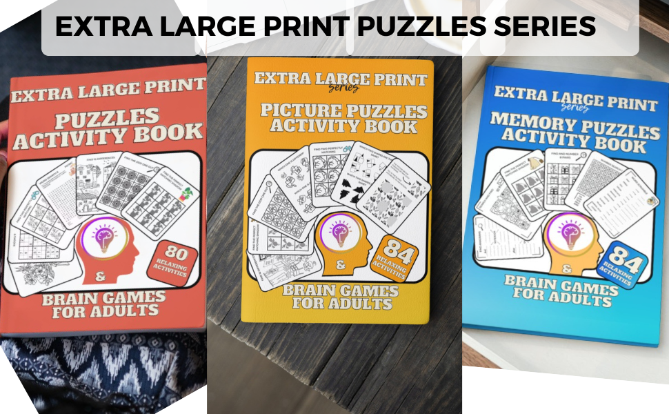 Amazon.com: Extra Large Print Mixed Puzzles Activity Book & Memory Training for Seniors: Easy ...